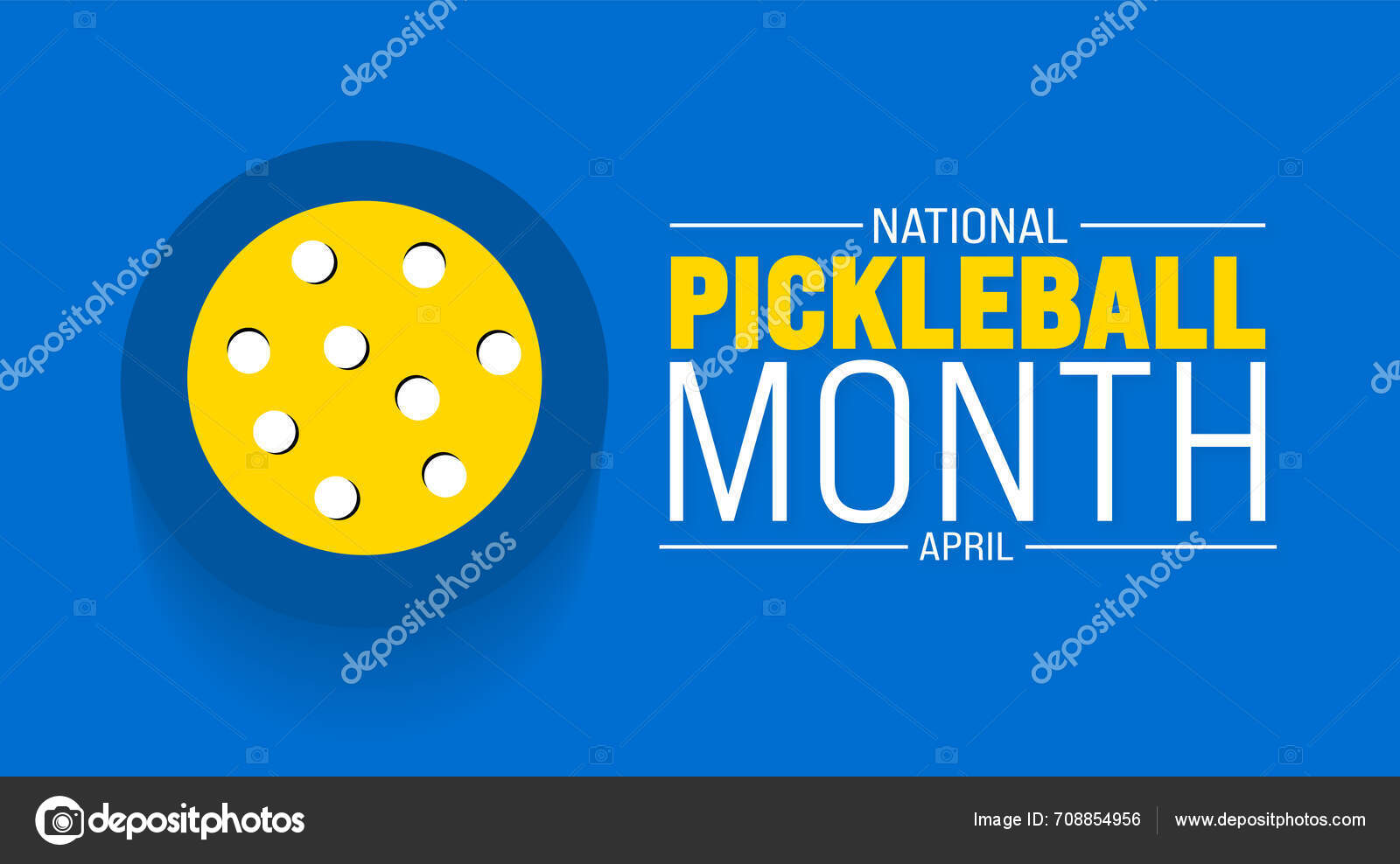 April National Pickleball Month Background Template Holiday Concept Use ...