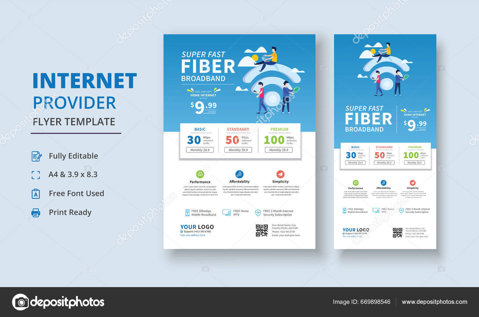 Internet Service Provider Roll Banner Flyer Roll Banner Stock Vector by ...