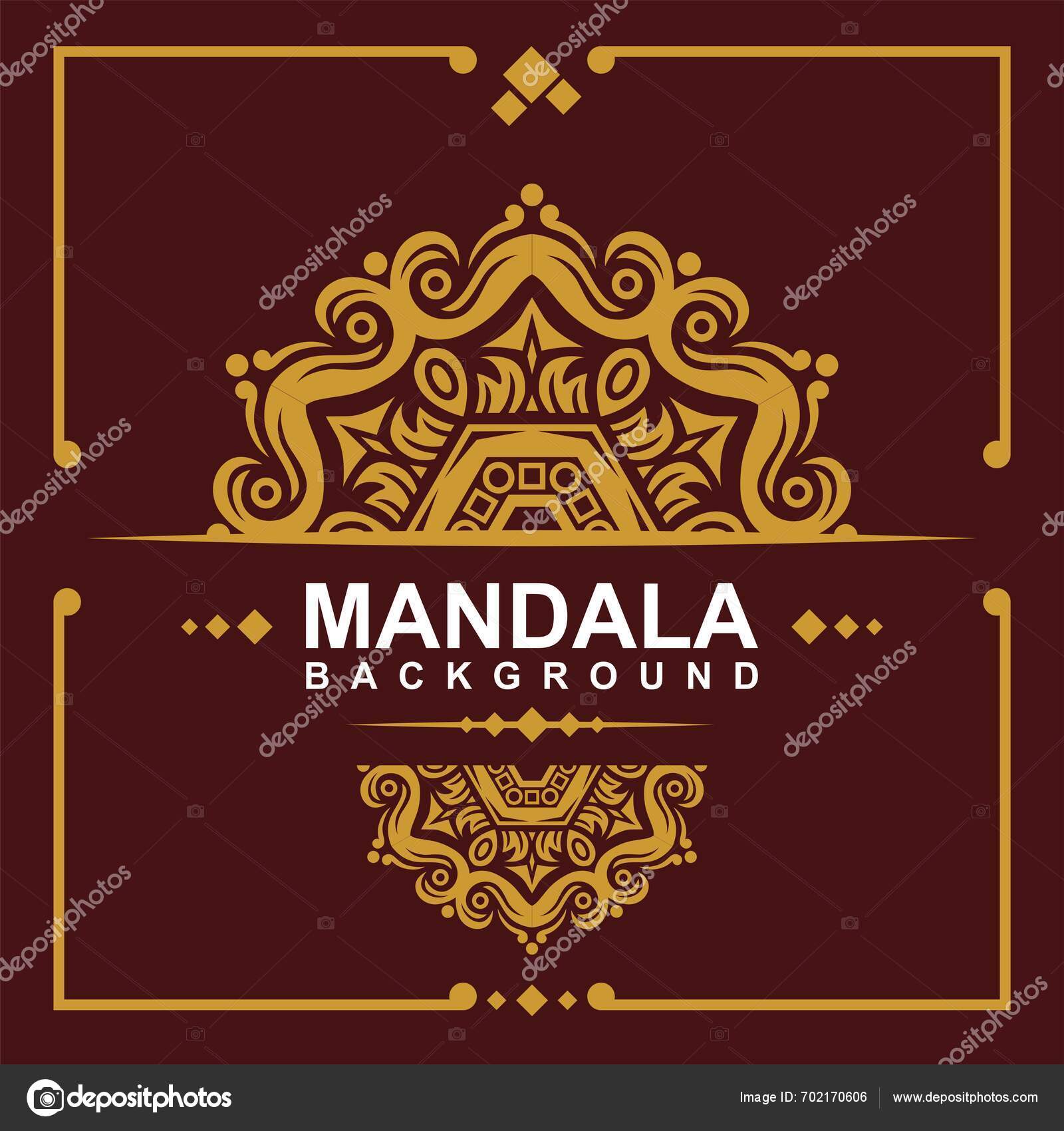 Golden Frame Mandala Art Background Stock Vector by ©zeroseven 702170606