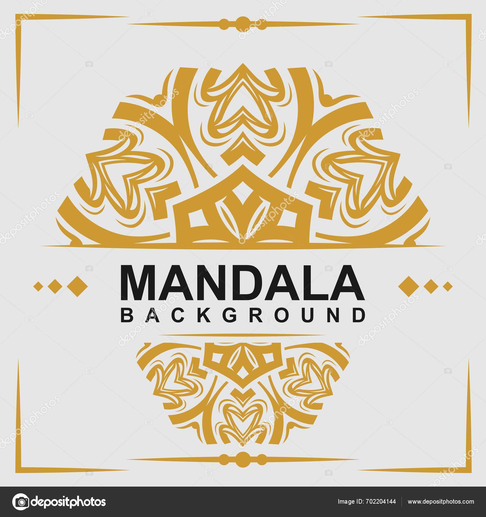 Golden Frame Mandala Art Background Stock Vector by ©zeroseven 702204144