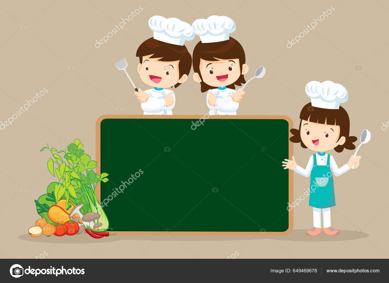 Chef Kids Cooking Class Design Template Cute Little Chef Cooking Stock ...