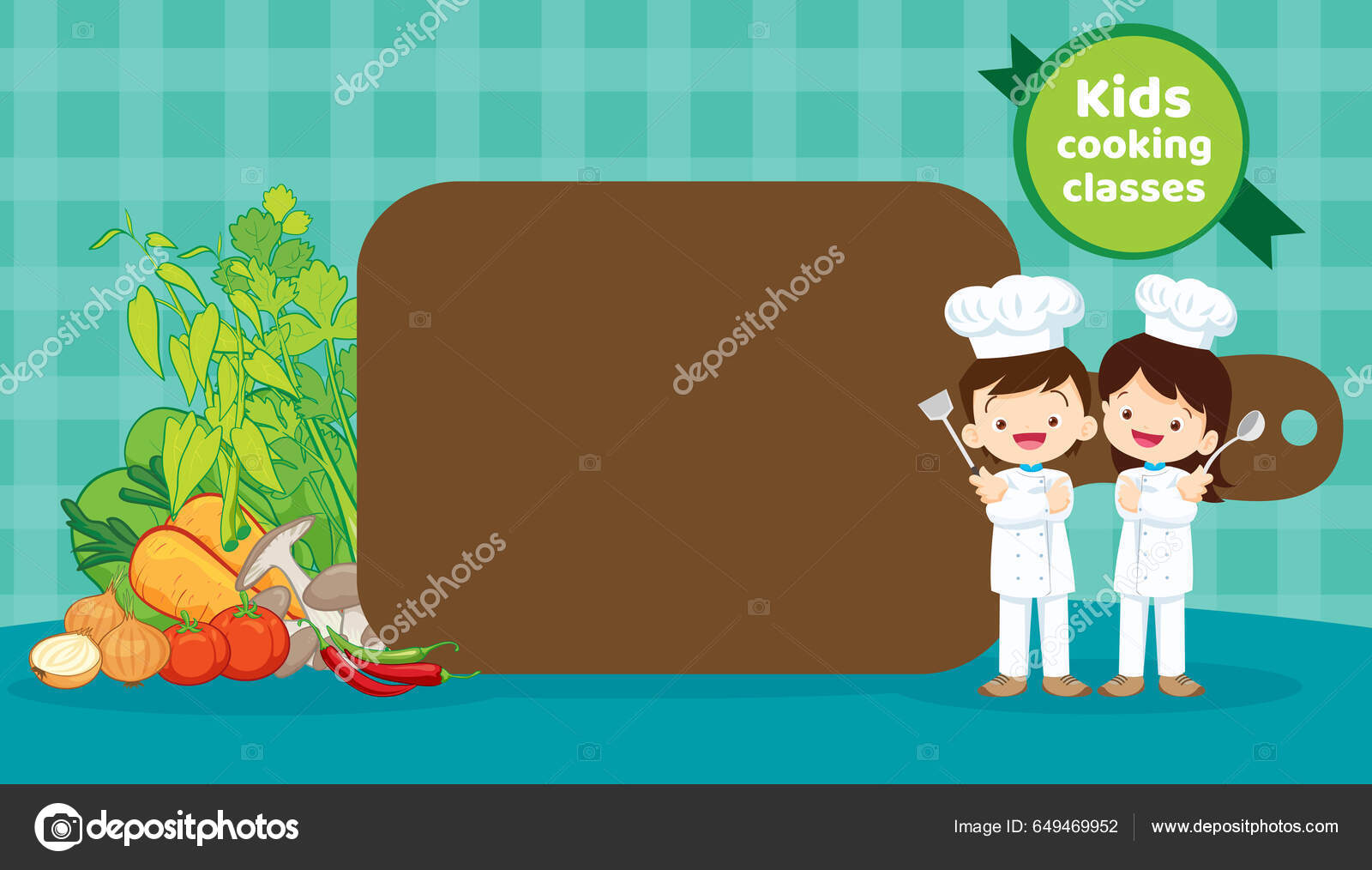 Chef Kids Cooking Class Design Template Cute Little Chef Cooking Stock ...