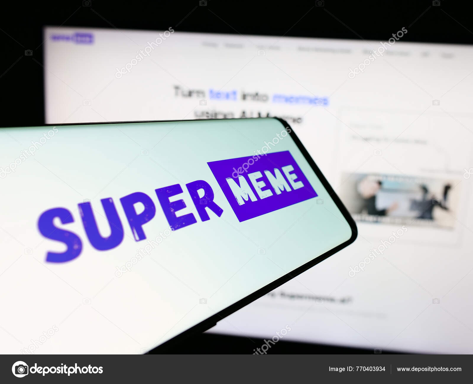 Stuttgart Germany 2024 Cellphone Logo Meme Generation Company Supermeme Inc — Stock Editorial ...