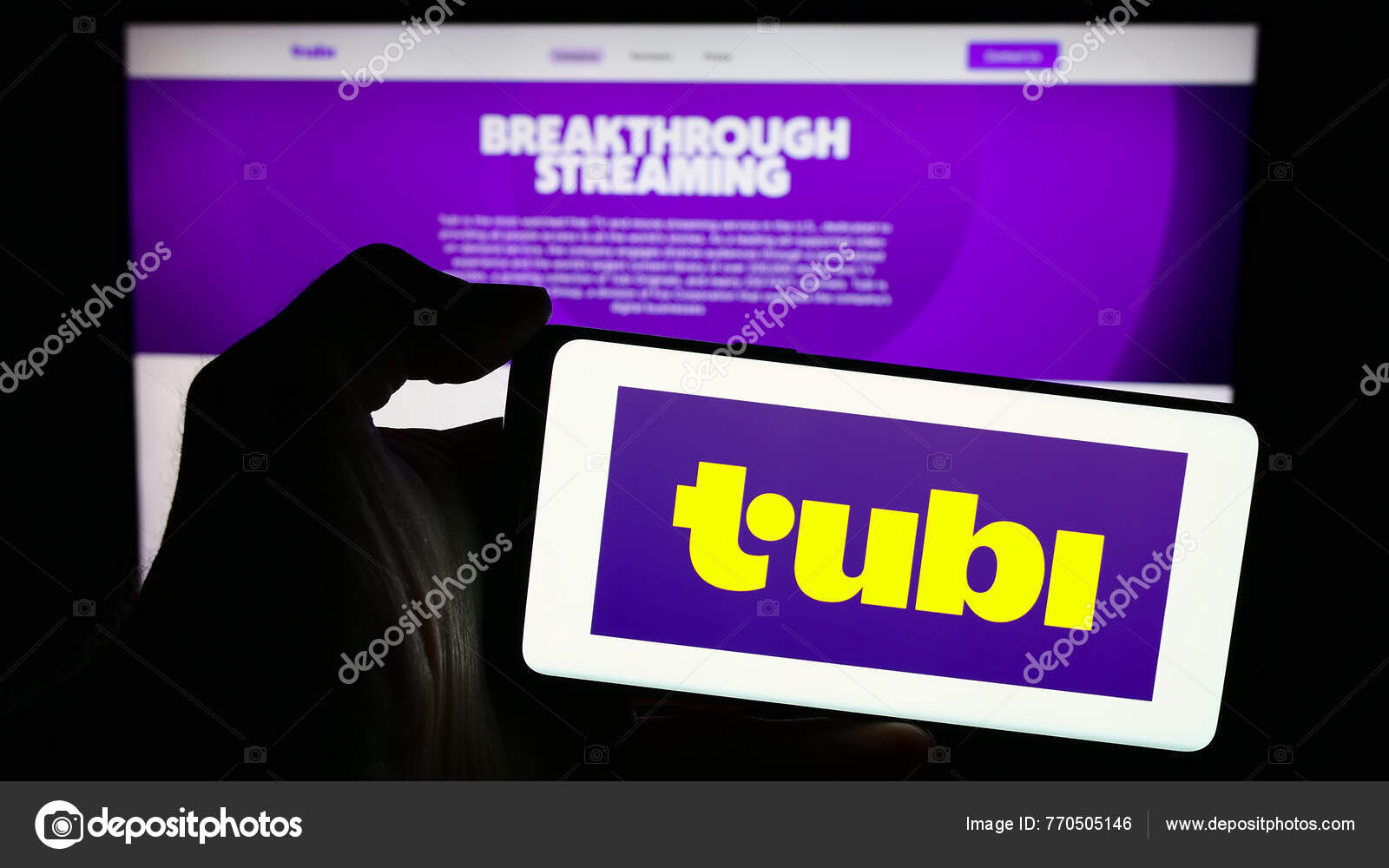 Stuttgart Germany 2024 Person Holding Mobile Phone Logo American ...