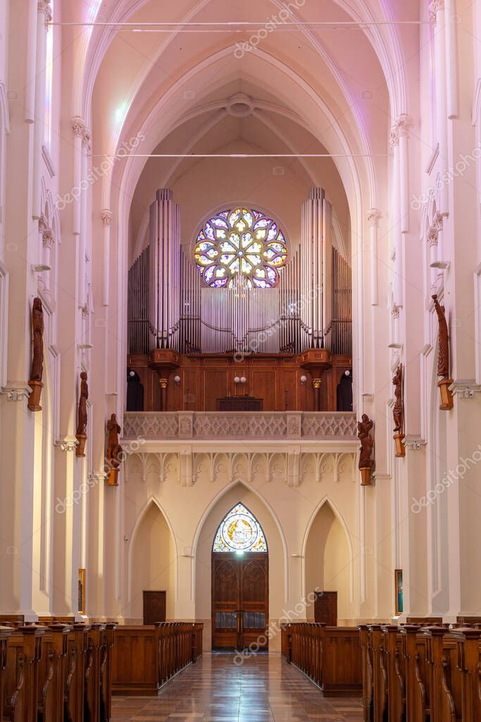 Interier of The Archcathedral Basilica of the Holy Family is a neo ...