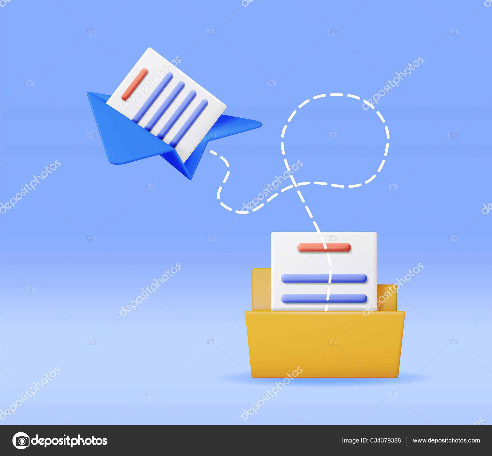 Business Folder Full Papers Paper Plane Render Folder Correspondence ...