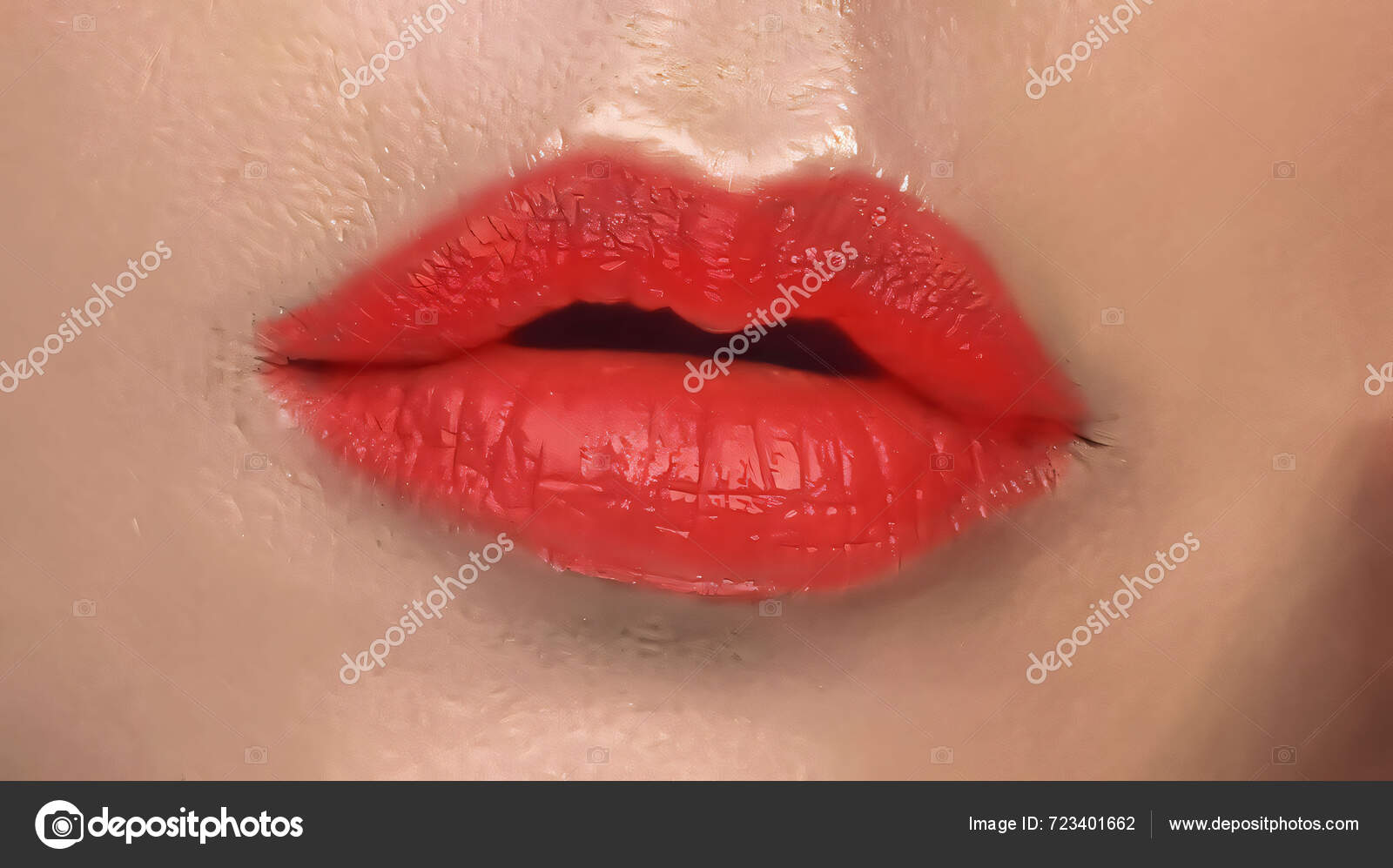 Sexy Pink Red Woman Lips Close Beautiful Makeup Macro Beautiful — Stock ...