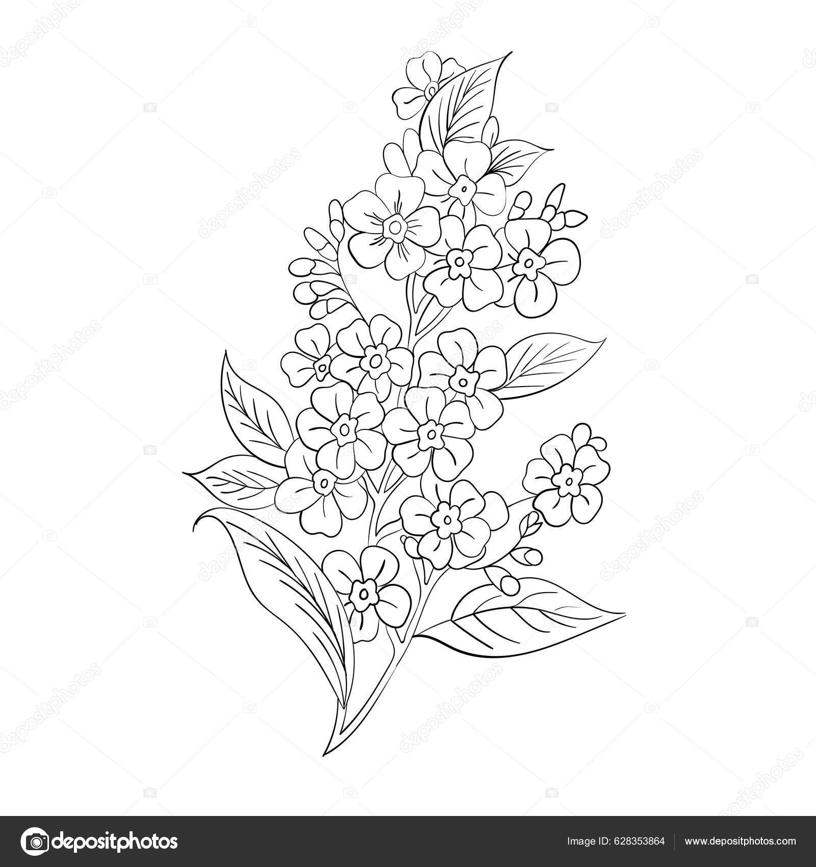 Botanical Arts Hand Drawn Continuous Line Drawing Abstract Flower ...