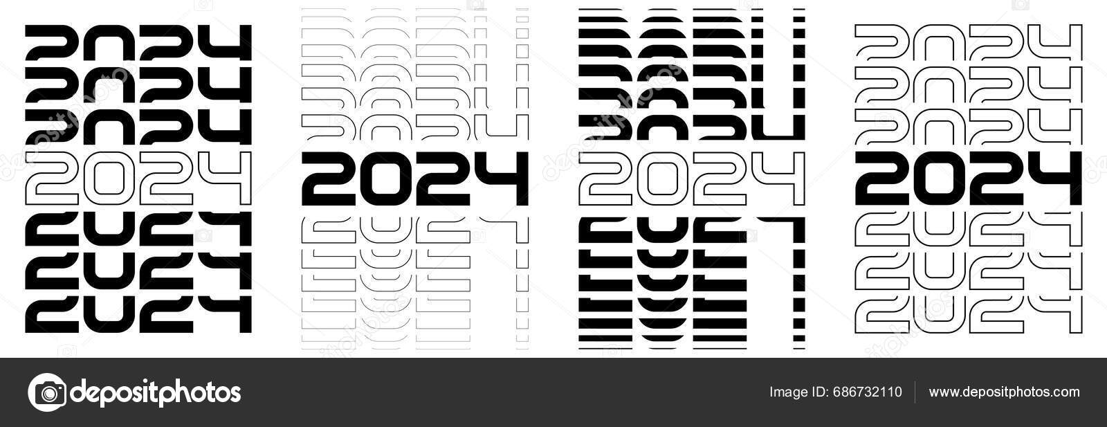 2024 Text Design Vector 2024 Typography Illustration Design Element New ...