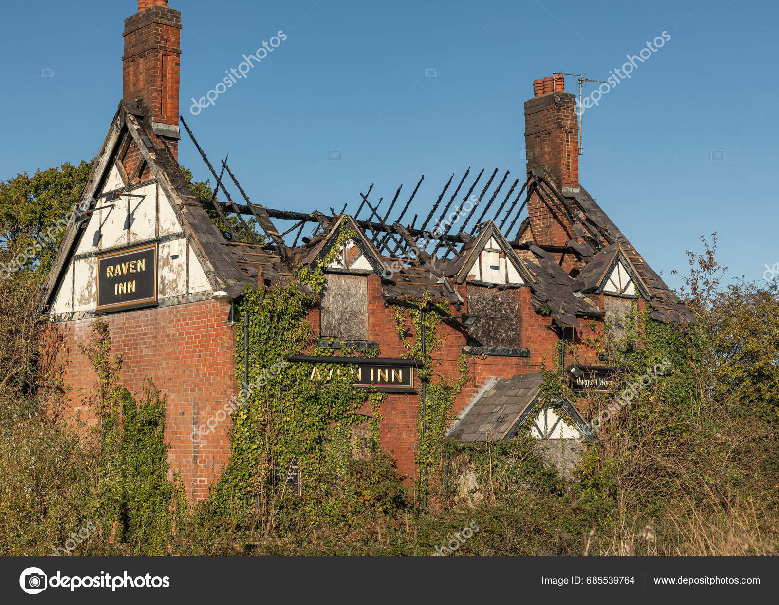 Darnhall Winsford Cheshire October 22Nd 2023 Derelict Public House ...