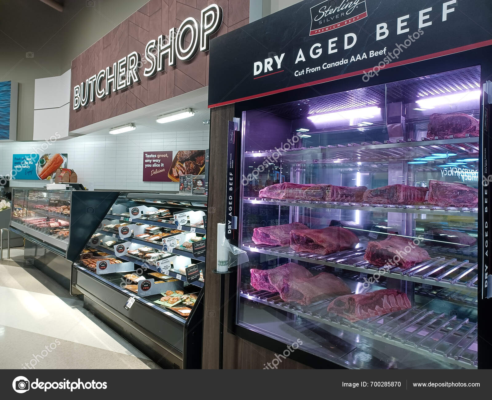 Toronto Canada January 2024 View Meat Department Aisle Butcher Shop ...