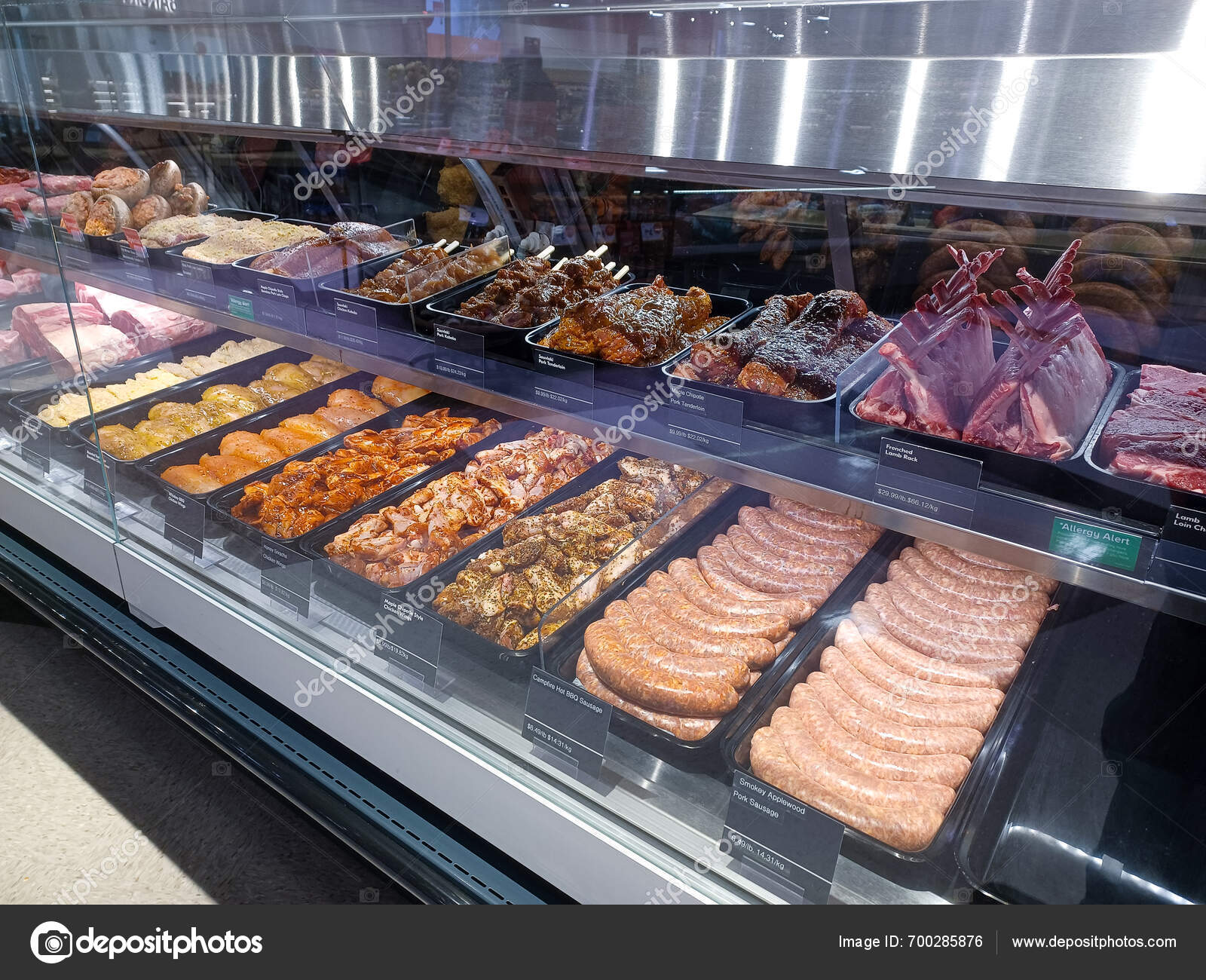 Toronto Canada January 2024 View Meat Department Aisle Butcher Shop ...