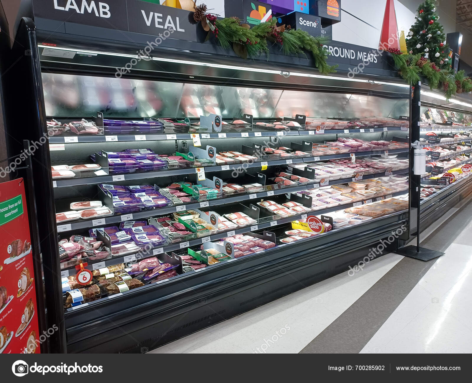 Toronto Canada January 2024 View Meat Department Aisle Butcher Shop ...