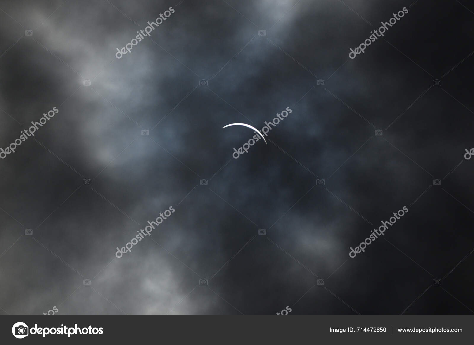Toronto Canada April 2024 Partial Solar Eclipse 2024 Seen Cloudy ...