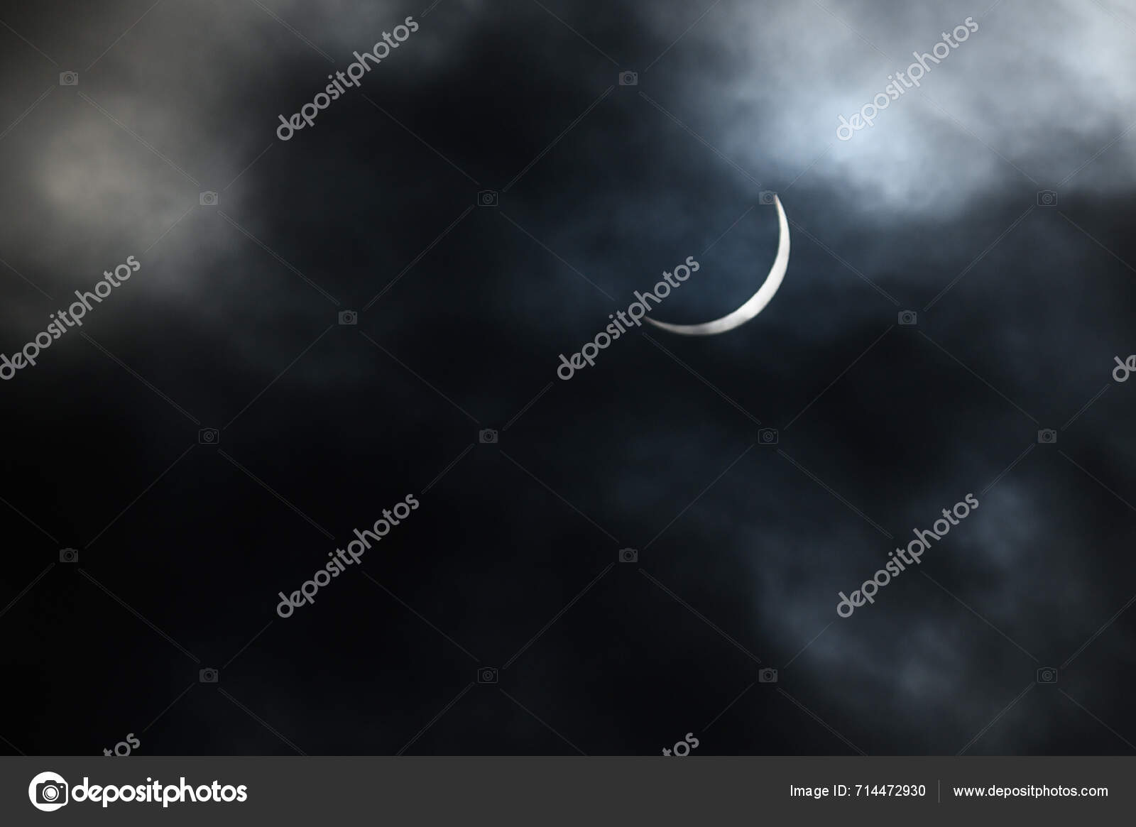 Toronto Canada April 2024 Partial Solar Eclipse 2024 Seen Cloudy ...