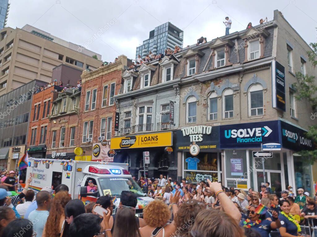 Toronto Canadá Junio 2024 Los Pueblos Participan Desfile Anual Del ...