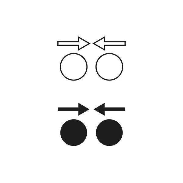 Icono de flecha opuesta. Símbolo de fuerza direccional. Flechas ...