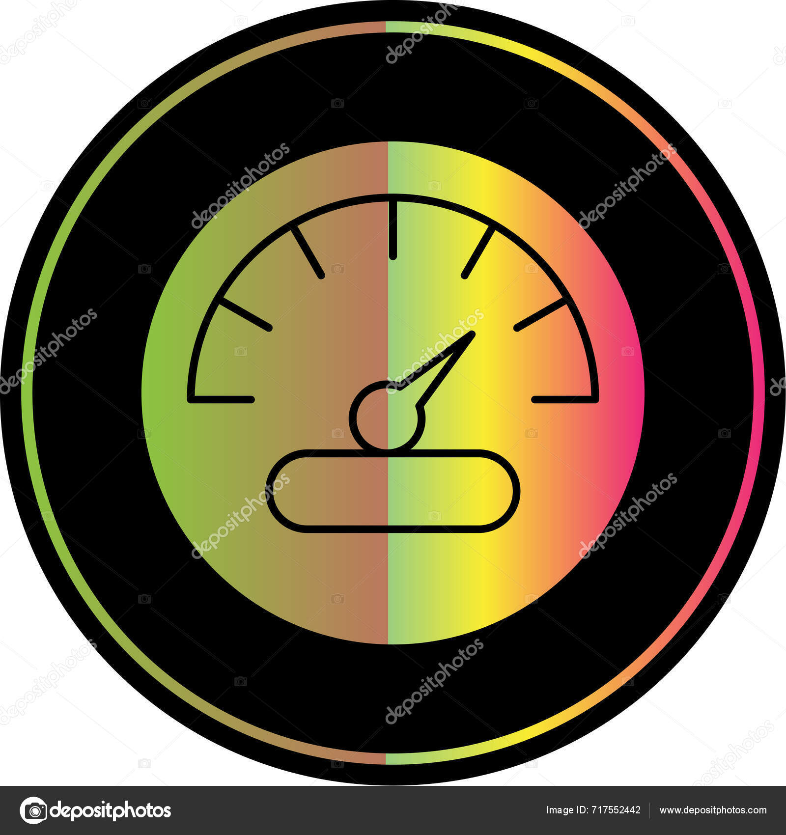 Car Speedometer Icon Flat Style Isolated Vector Illustration Stock ...