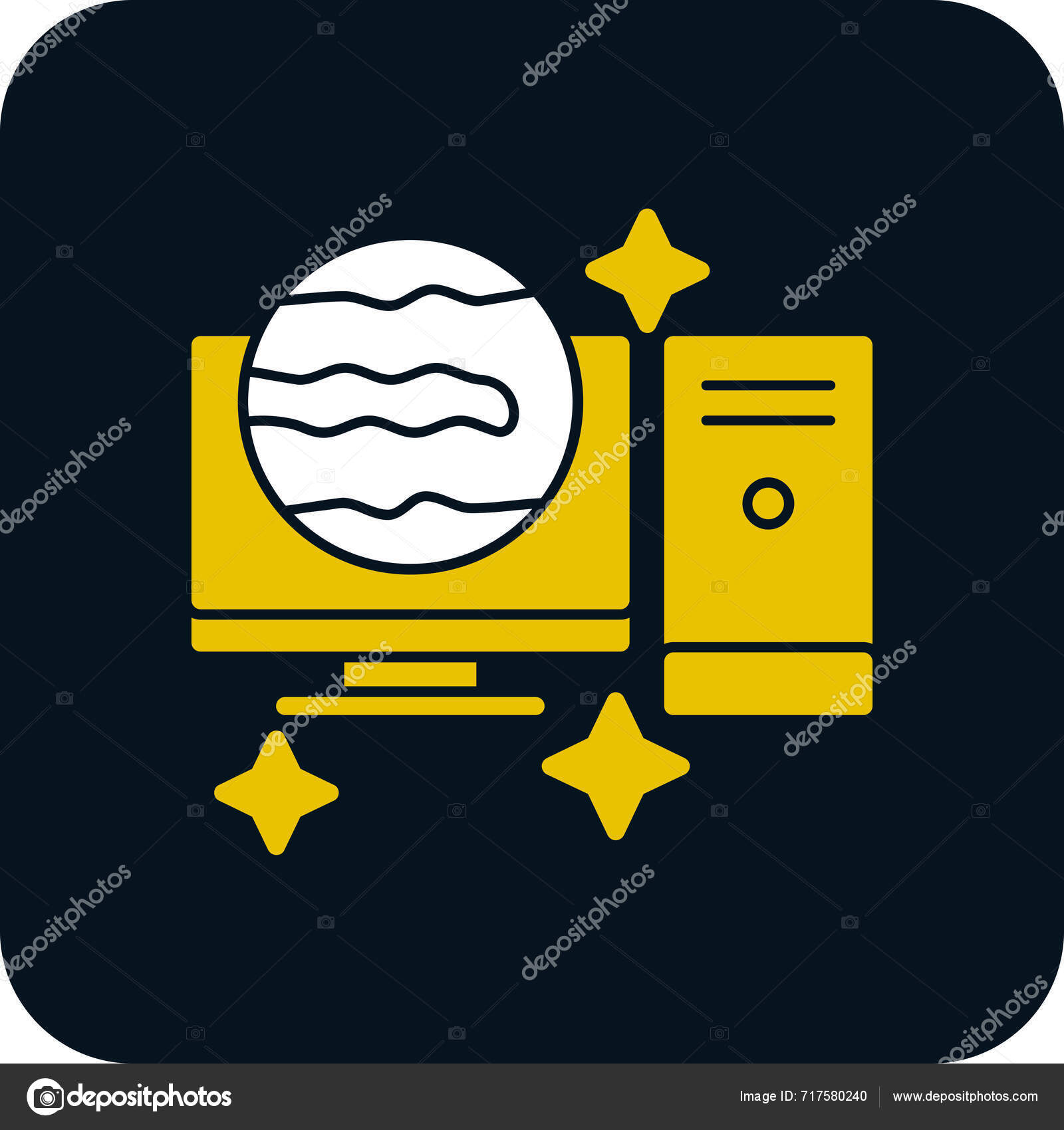 Desktop Computer Icon Vector Illustration Simple Design Stock Vector by ...
