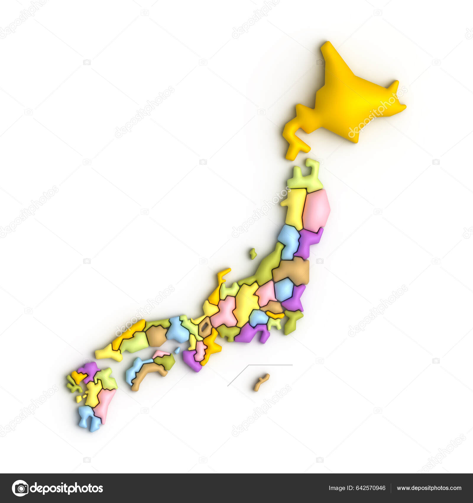 Cute Map Japan Colorful — Stock Photo © Kbiscuit #642570946
