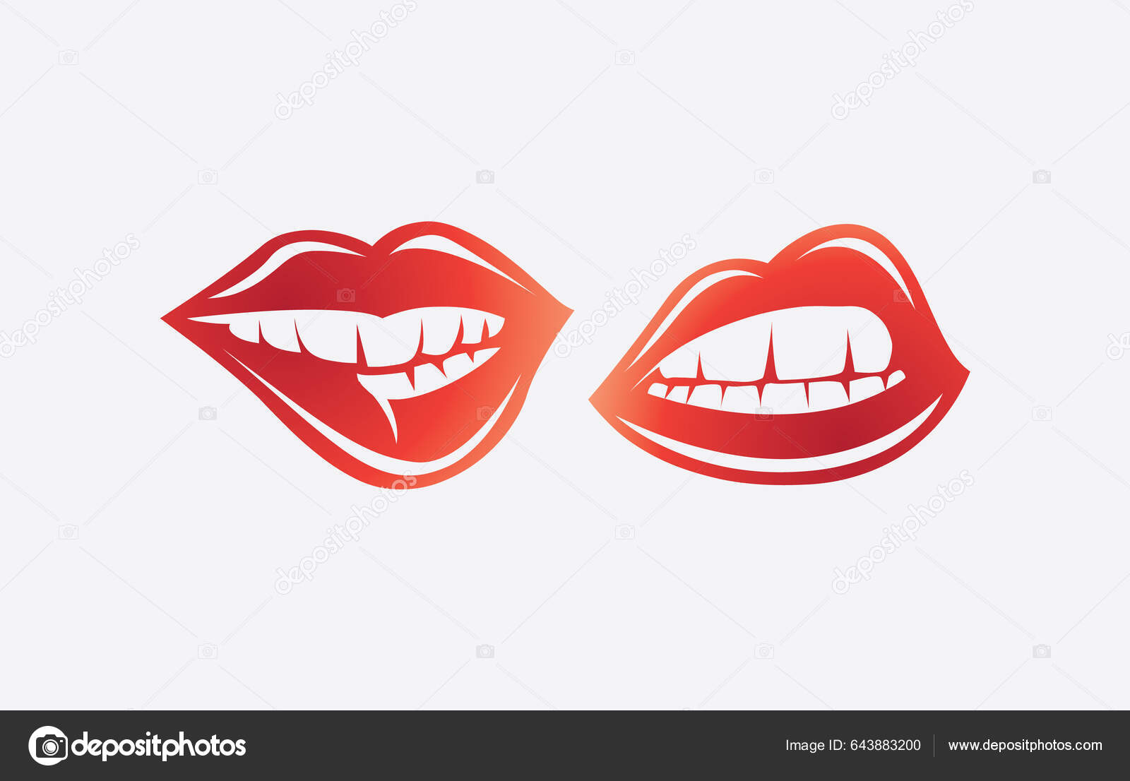 Sexy Hot Lips Bite Sign Vector Sexy Lips Icon Symbol Stock Vector By