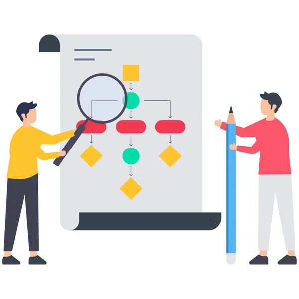 Investigation Business Process Workflow Diagram Model Design Flowchart Get Result Stock Vector ...