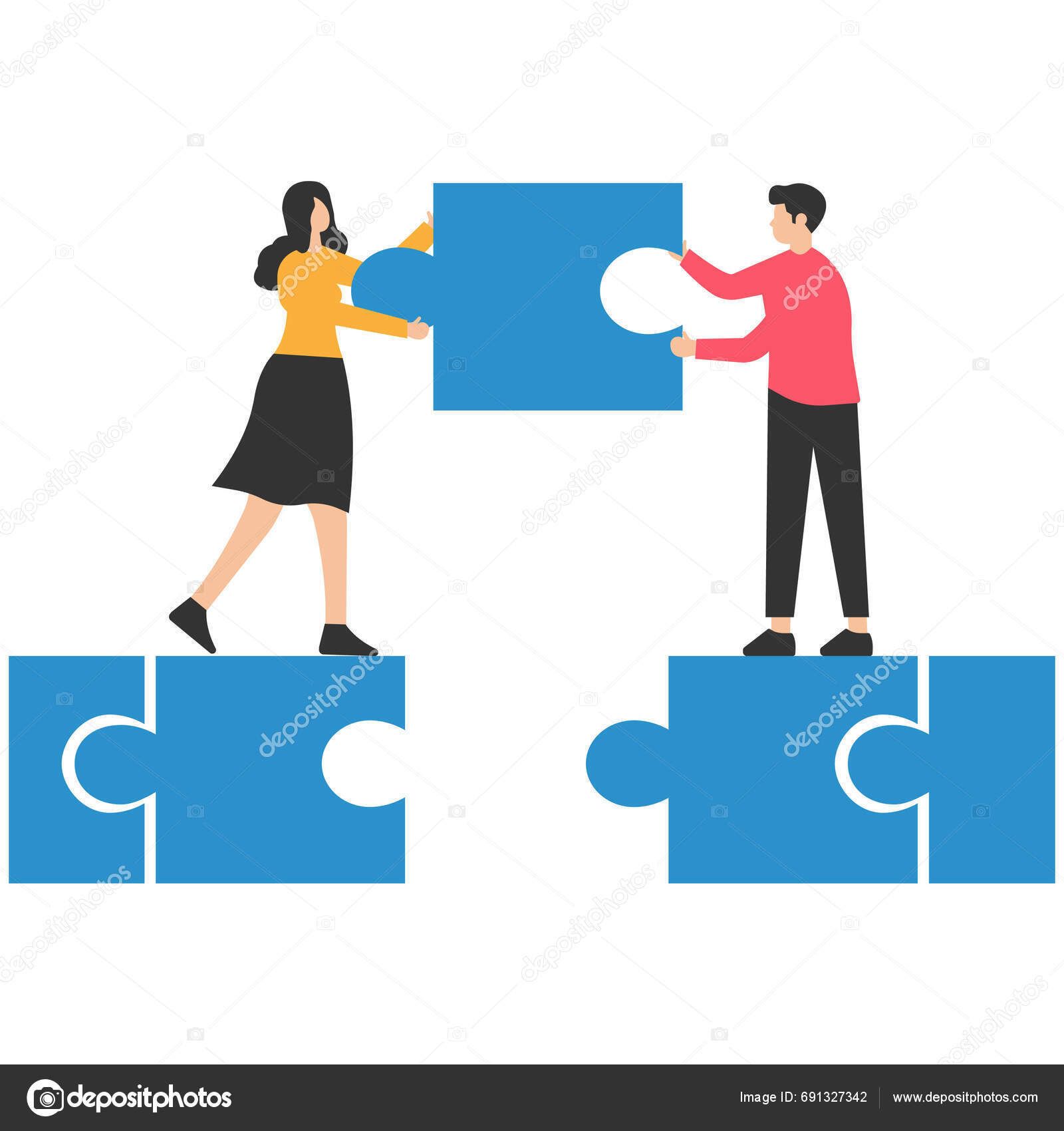 Business Teamwork Partnership Help Achieve Team Success Think Together ...