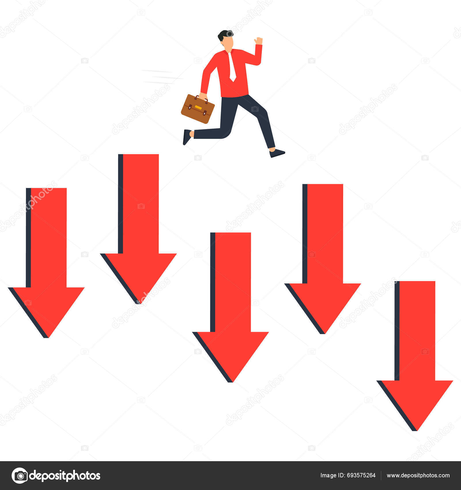 Stagflation Economic Slow Recession While Inflation High Gdp Growth Decrease Stock Vector by ...