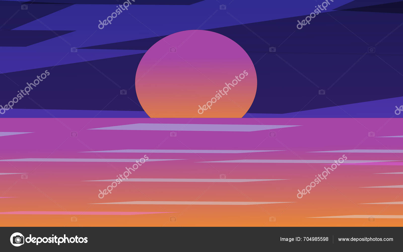 Animated Cartoon Sunset Background Clouds Mountains High Quality ...