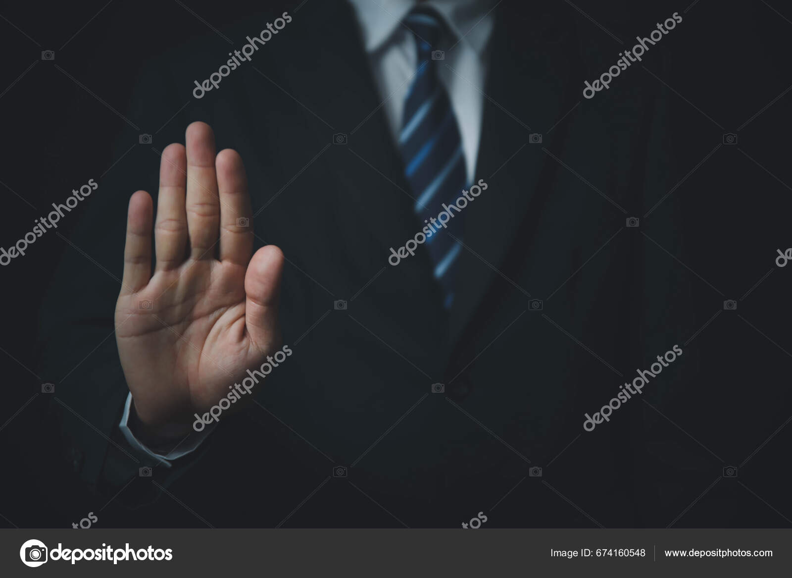 Male Hand Showing Stop Gesture Concept Stop Violence Warning ...