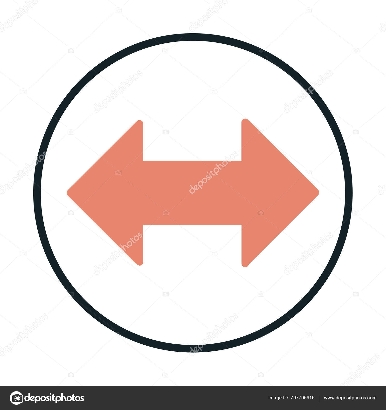 Double Arrow Symbol Two Directions Left Right Icon Vector Illustration ...