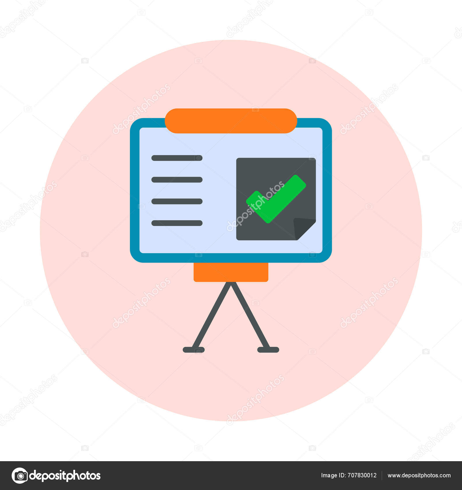 Presentation Completed Vector Illustration White Background Stock ...