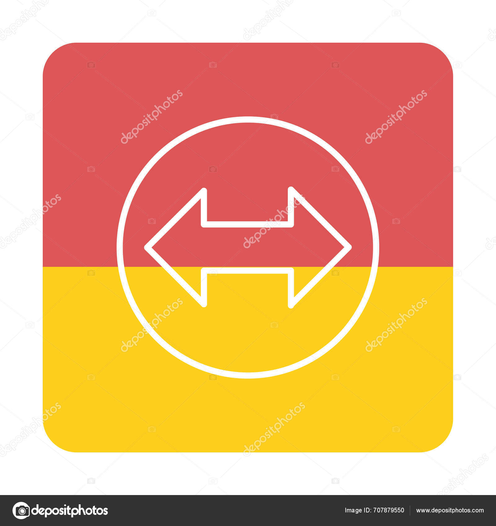 Double Arrow Symbol Two Directions Left Right Icon Vector Illustration ...