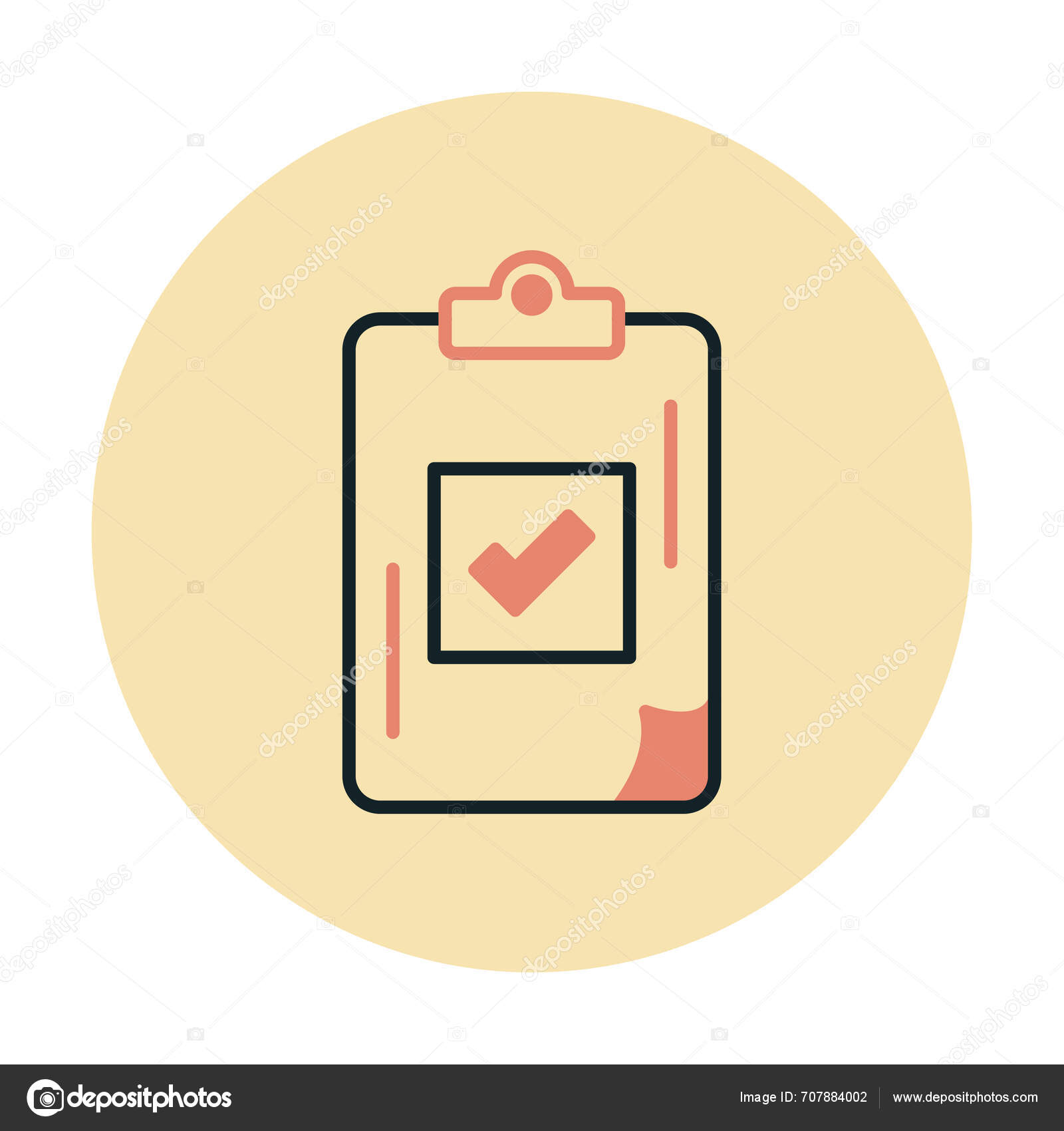 Image vectorielle Liste Des Tâches Avec Icône Coche Illustrateur ...