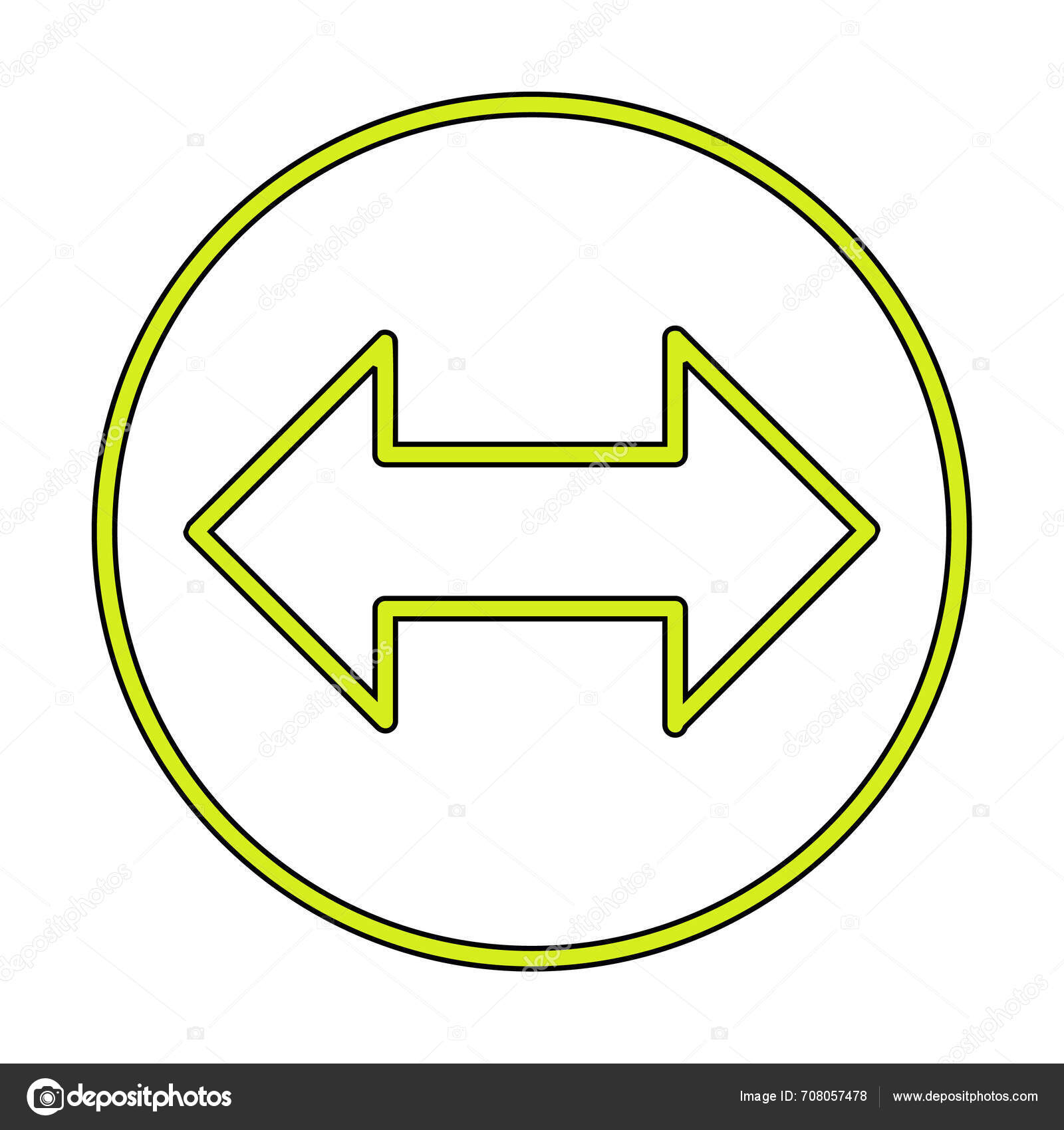 Double Arrow Symbol Two Directions Left Right Icon Vector Illustration ...
