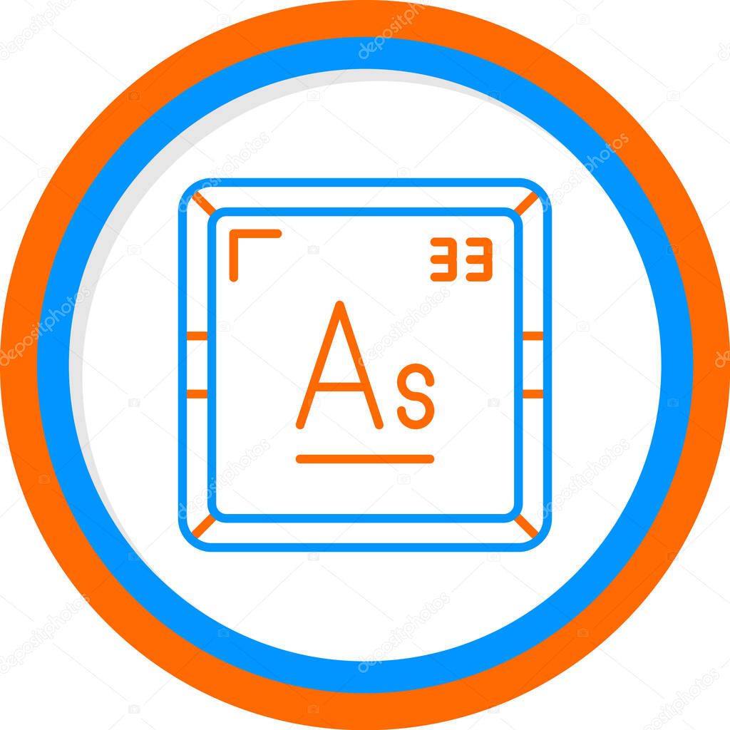 Elemento químico arsénico del icono de la tabla periódica 2025