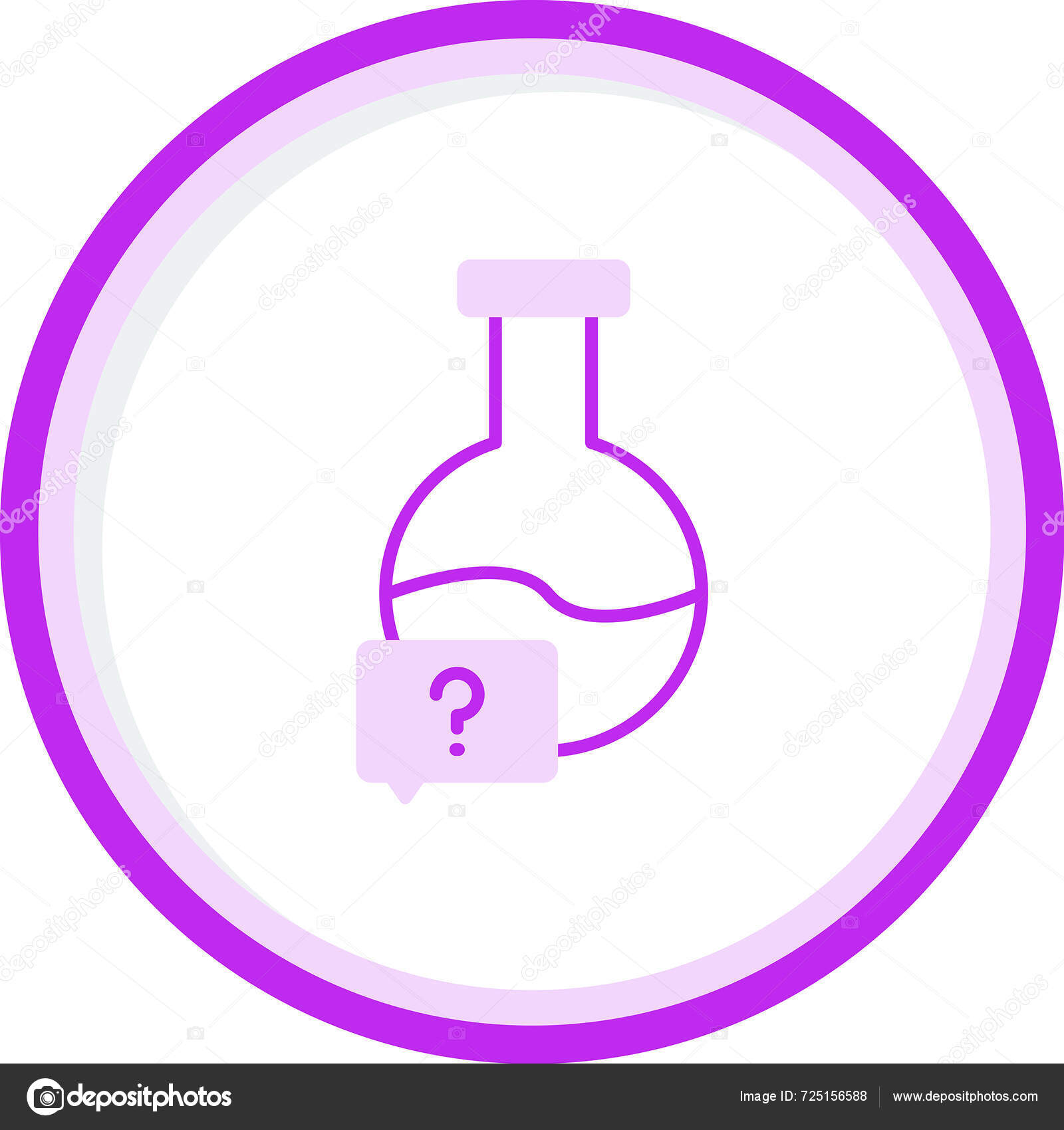 Icono Del Frasco Laboratorio Con Signo Interrogación Ilustración ...