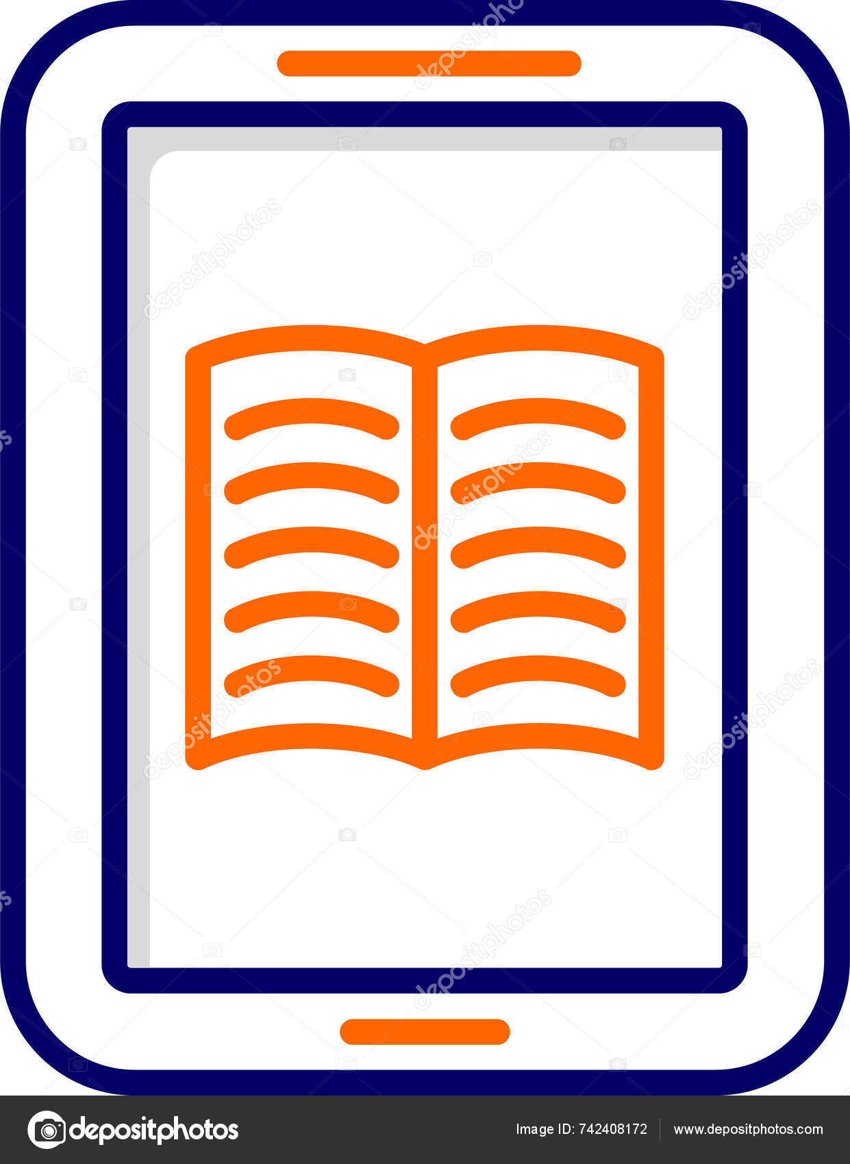 Ebook Icon Vector Illustration Stock Vector by ©glyphinder 742408172