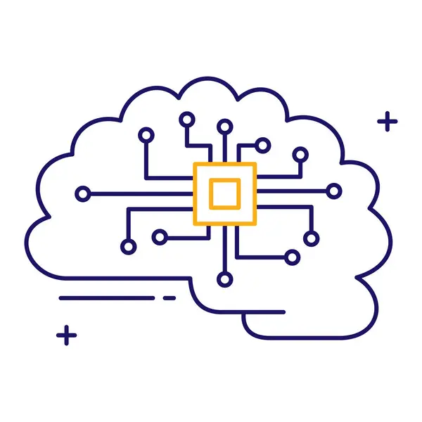 Tecnología Cerebral y Digital AI Vector Icon Design, cerebro digital ...