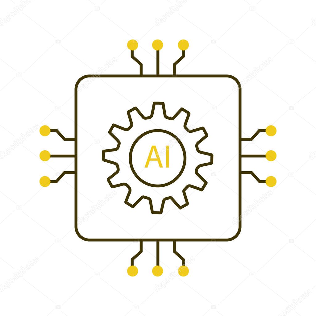 AI Gear for Industrial Process Automation Vector Icon Diseño, proceso ...