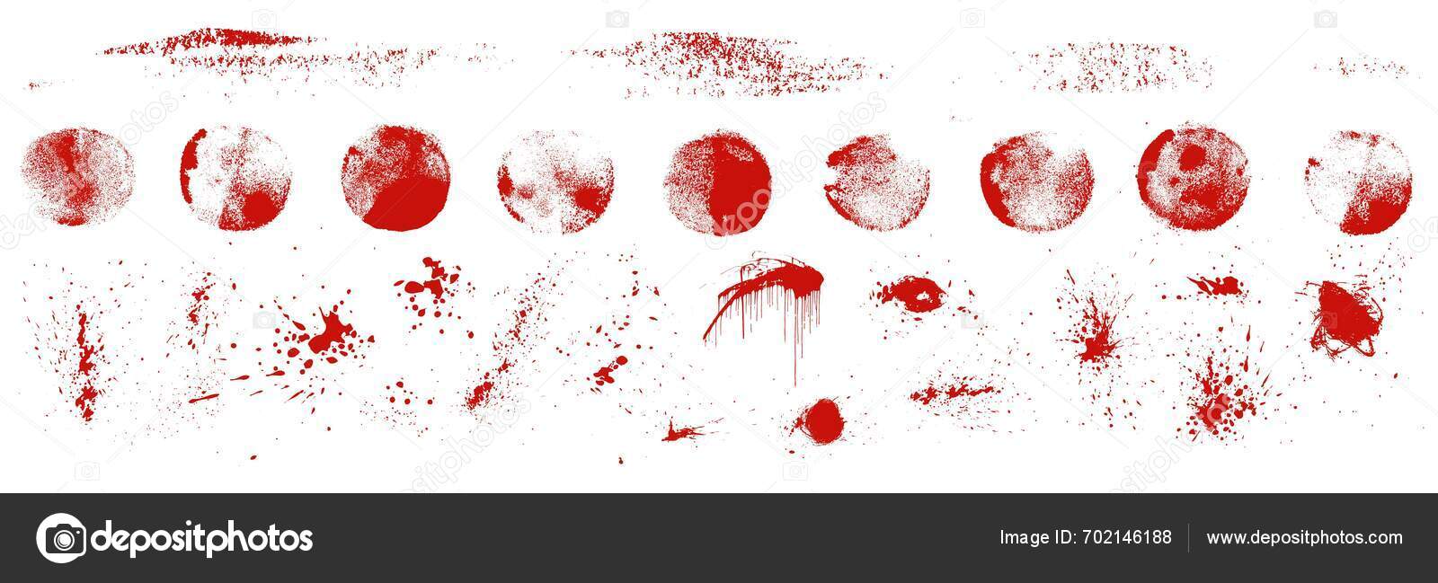 Set Vector Blood Splatter Textures Red Bloodstain Horror Background ...