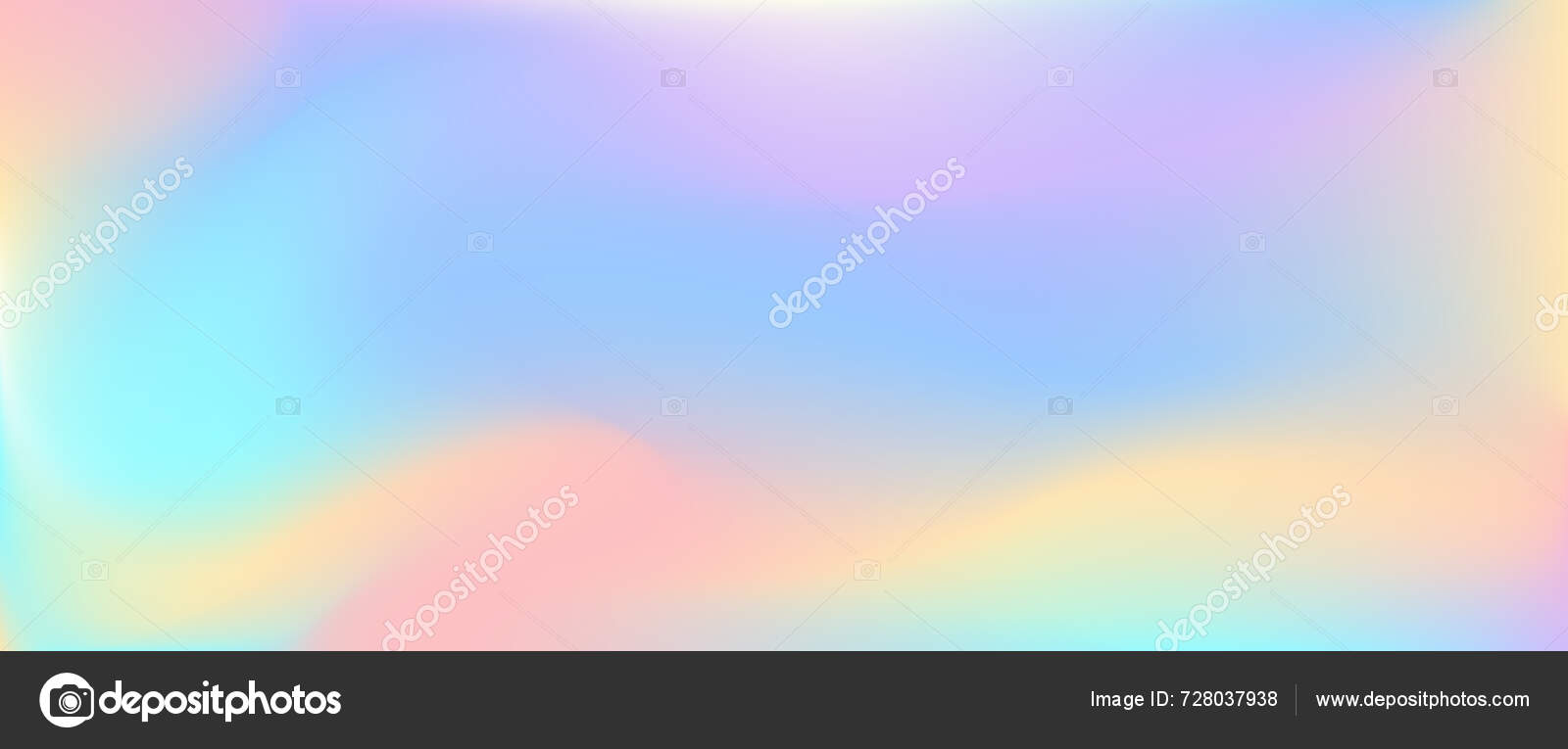 Vector Holographic Iiridescent Wallpaper Horizontal Unicorn Fantasy ...