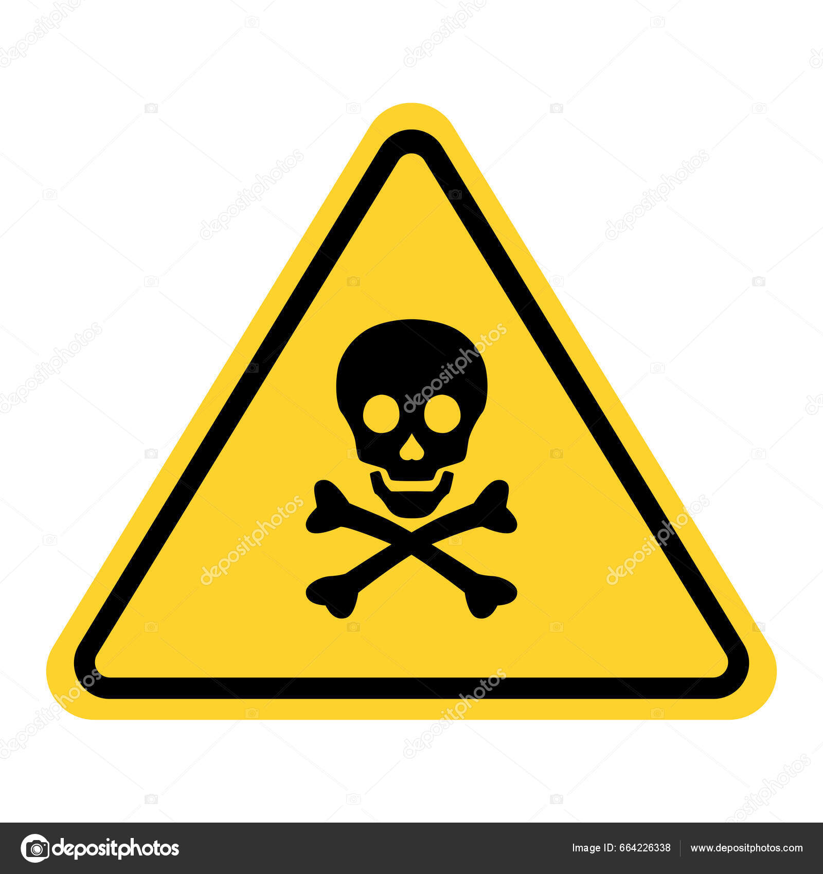 Skull Bones Warning Sign Danger Sign Poison Sign Stock Vector by ...