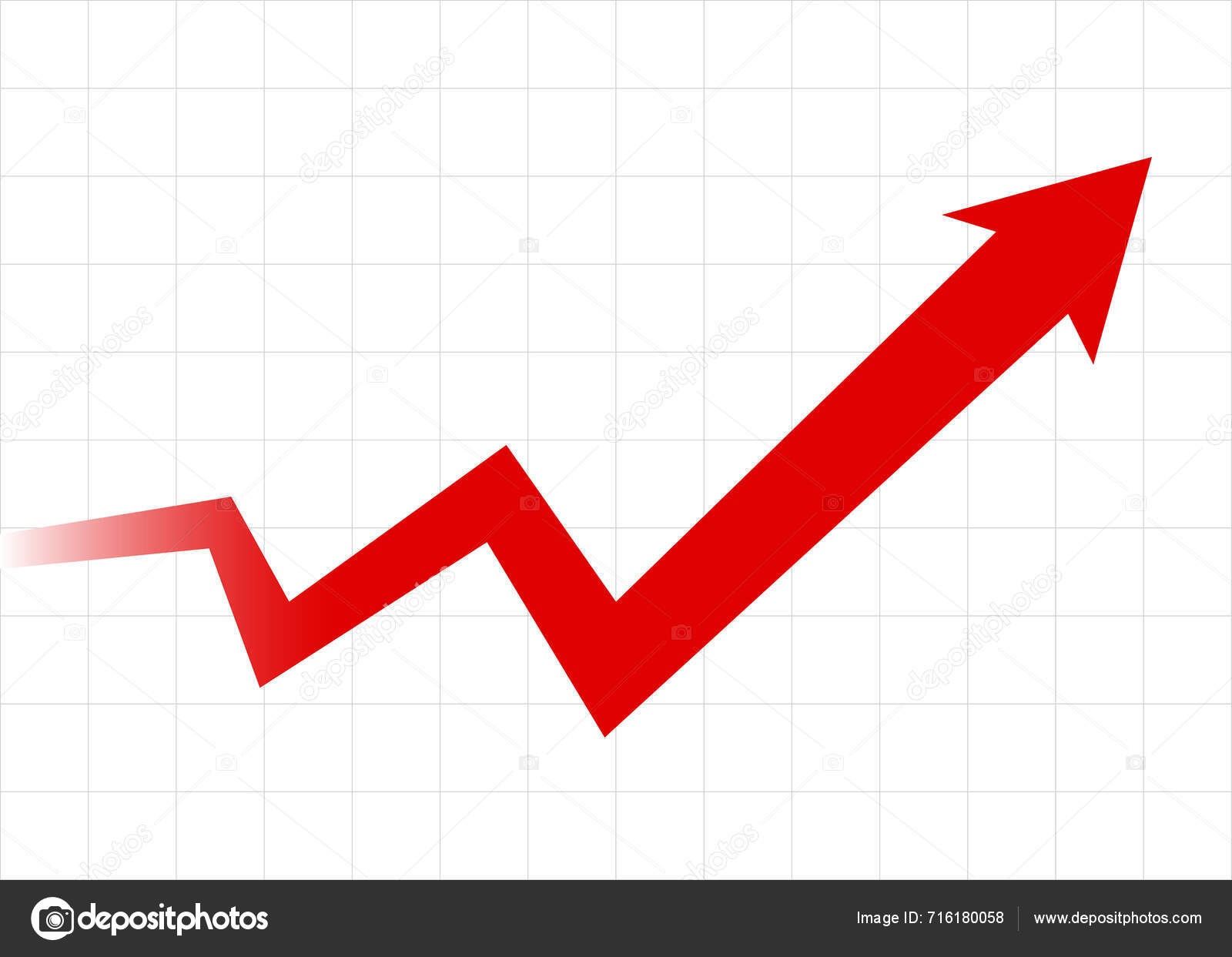 Gran Gráfico Flecha Roja Rápido Hacia Adelante Levantándose Hacer ...