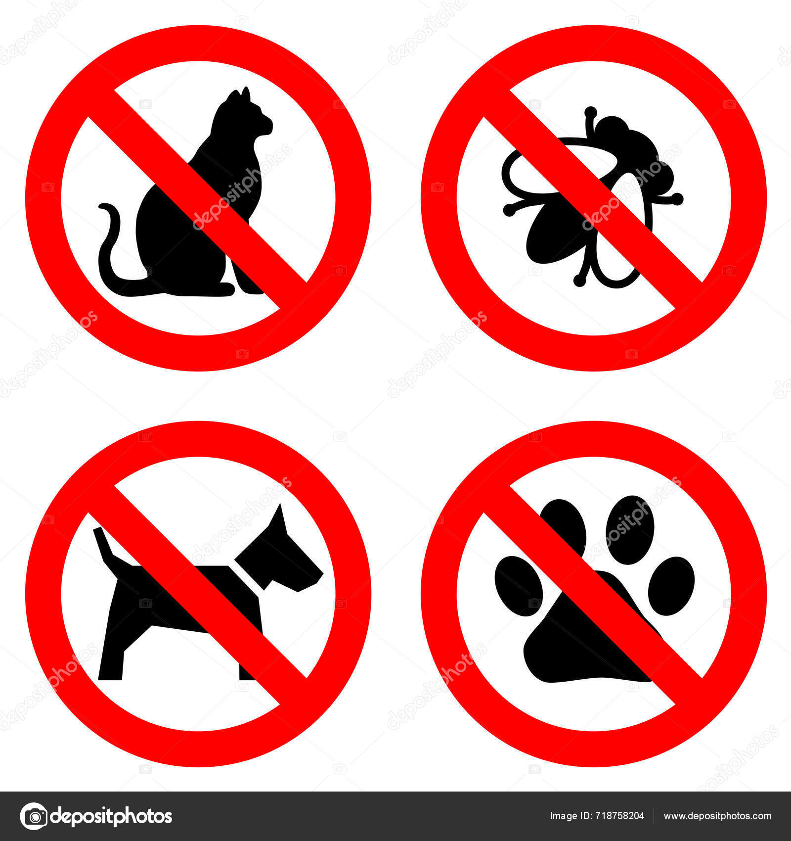 Ningún Animal Ninguna Mascota Permitido Signo Animal Prohibido ...