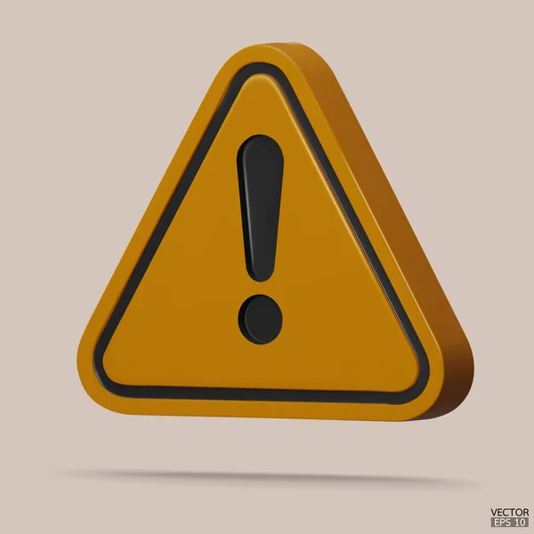 Realistic Orange Triangle Warning Sign Isolated White Background Hazard ...