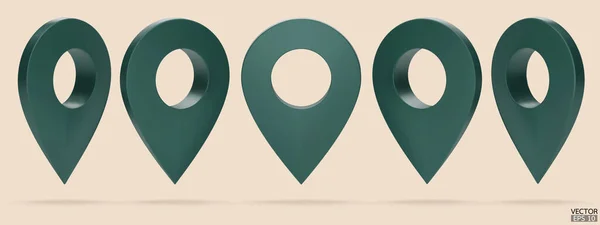 Set Map Pointer Isolated White Background Color Pattern Location Pin Stock Vector by ...