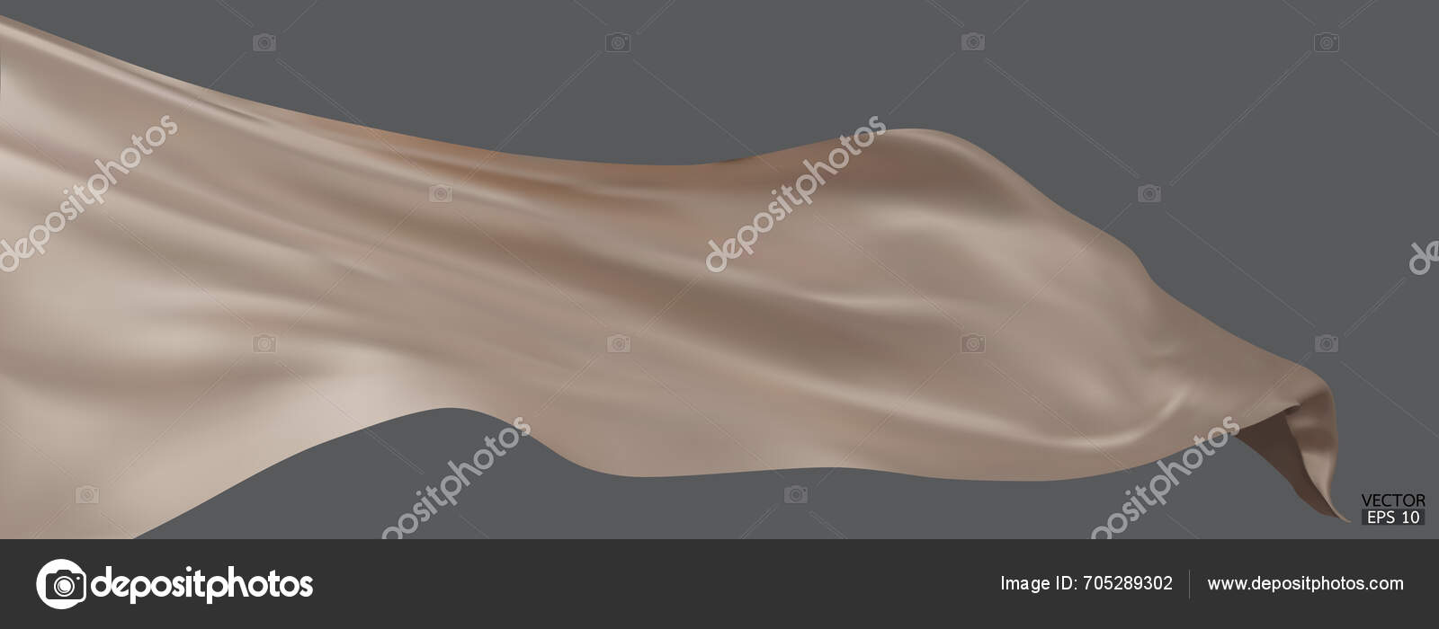 Flying Beige Silk Textile Fabric Flag Background Smooth Elegant Beige ...