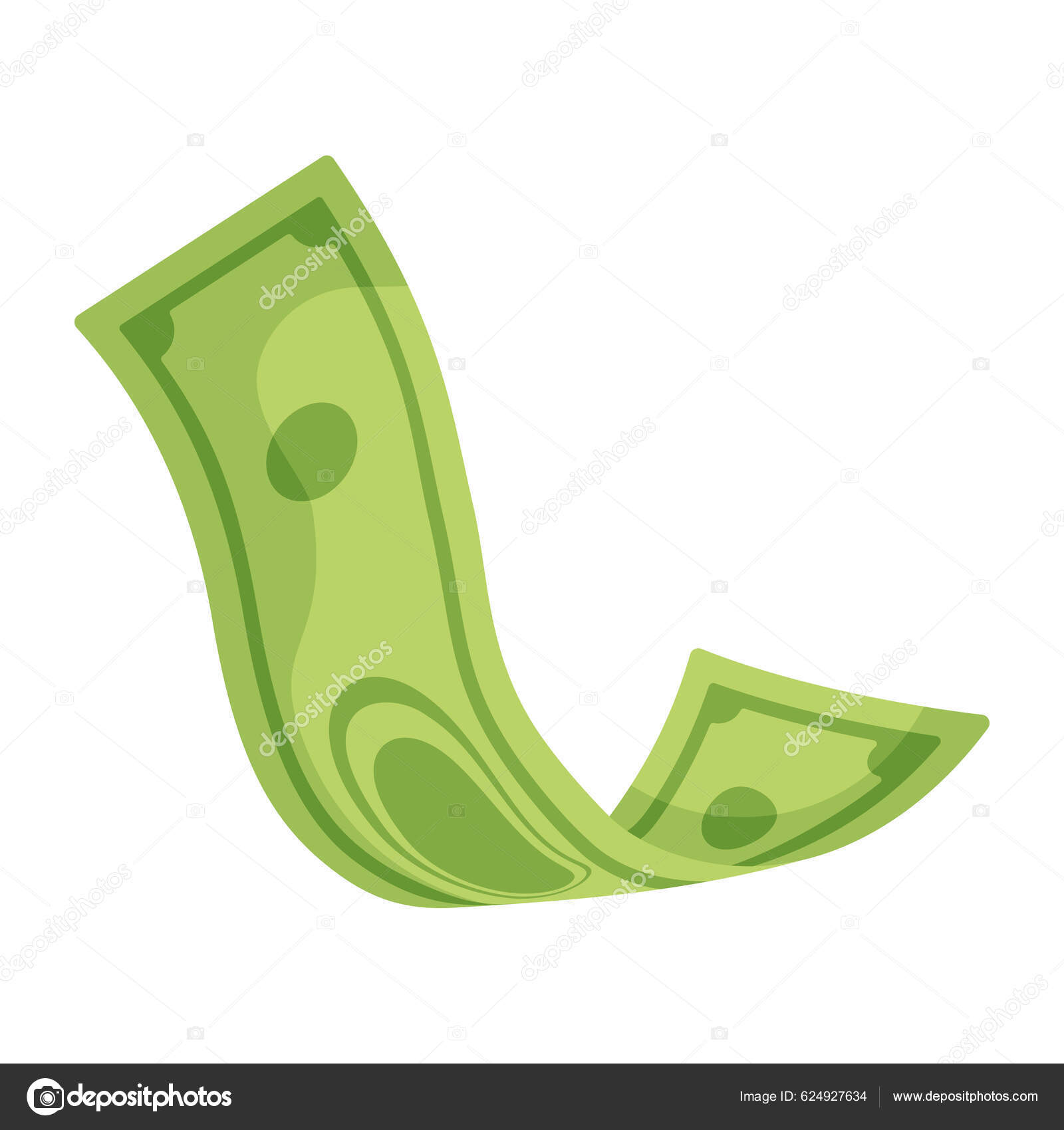Ilustración Vectorial Billete Dólar Dibujos Animados Vector de stock ...