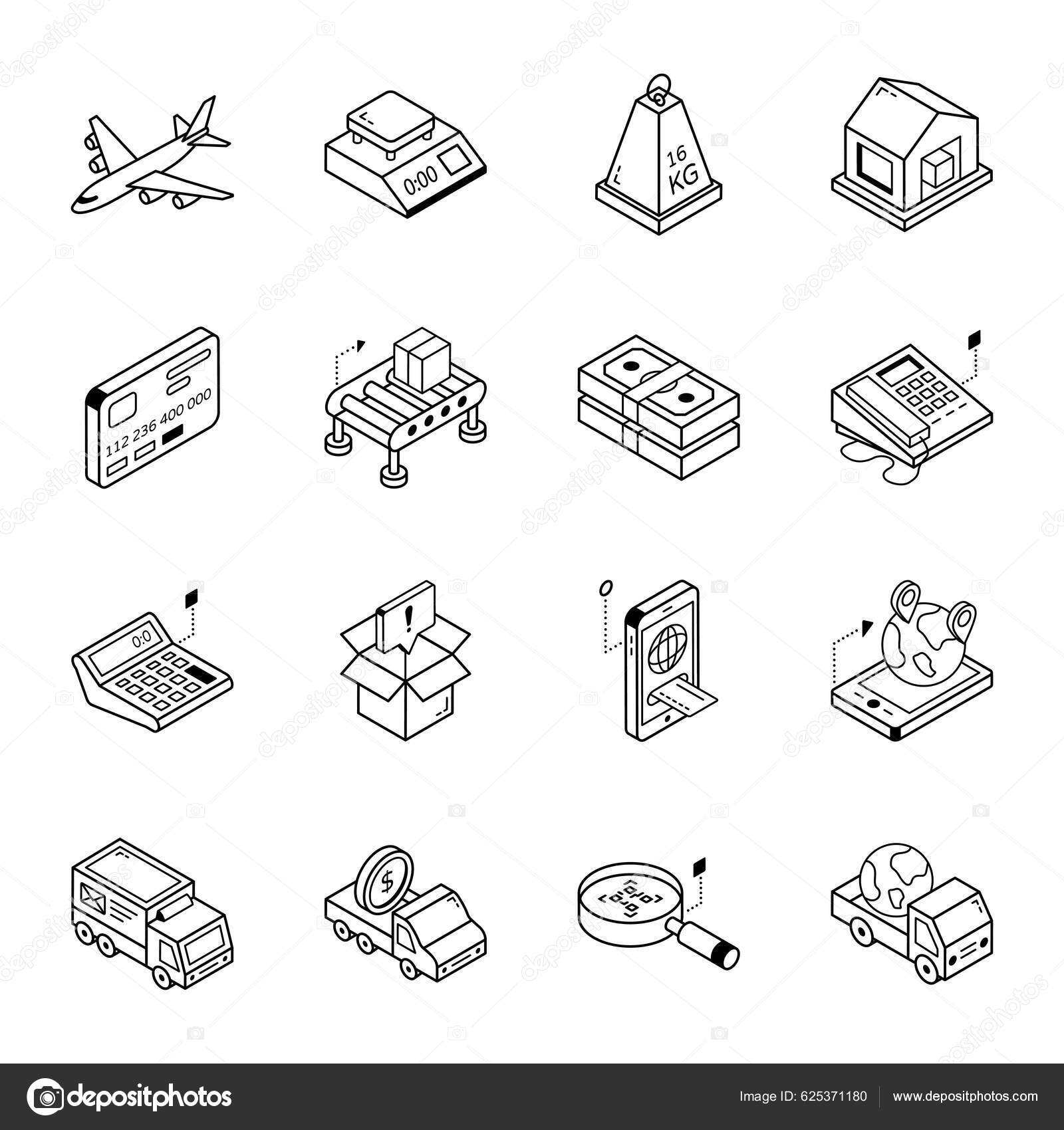 Set Business Isometric Icons Vector Illustration Stock Vector by ...